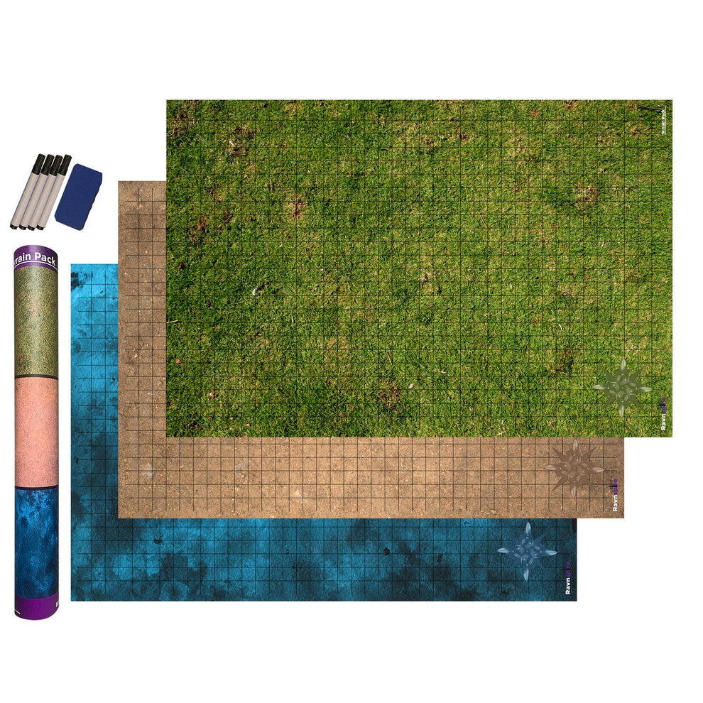 RPG DND Battle Mat 24” x 36” 3 Pack | Terrain Pack 1 | Best Price in ...
